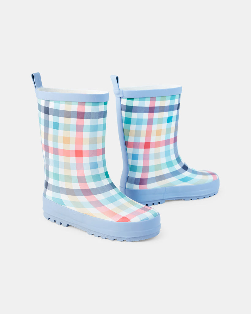 PLAY RIVER CHECK RAIN BOOT - BLUE – THE DRAWING BOARD