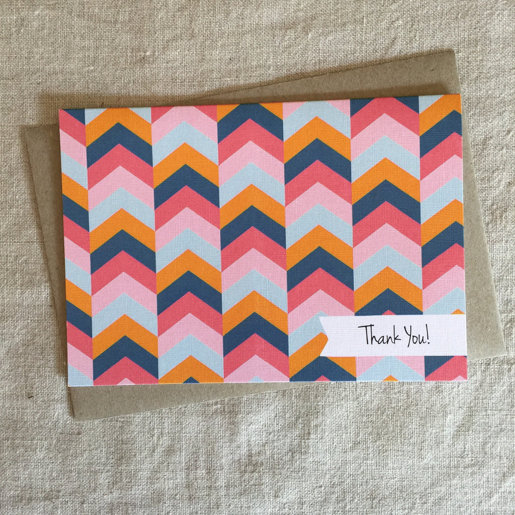 GEO THANK YOU HERRINGBONE CARD – THE DRAWING BOARD